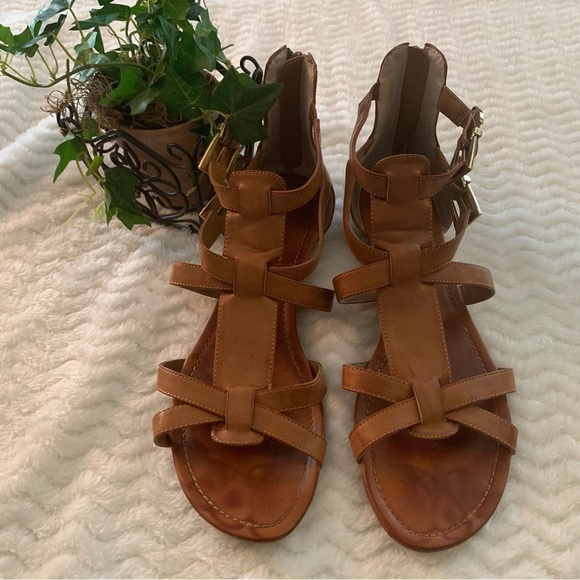 dressbarn | Shoes | Luggage Brown Low Wedge Sandals | Poshmark